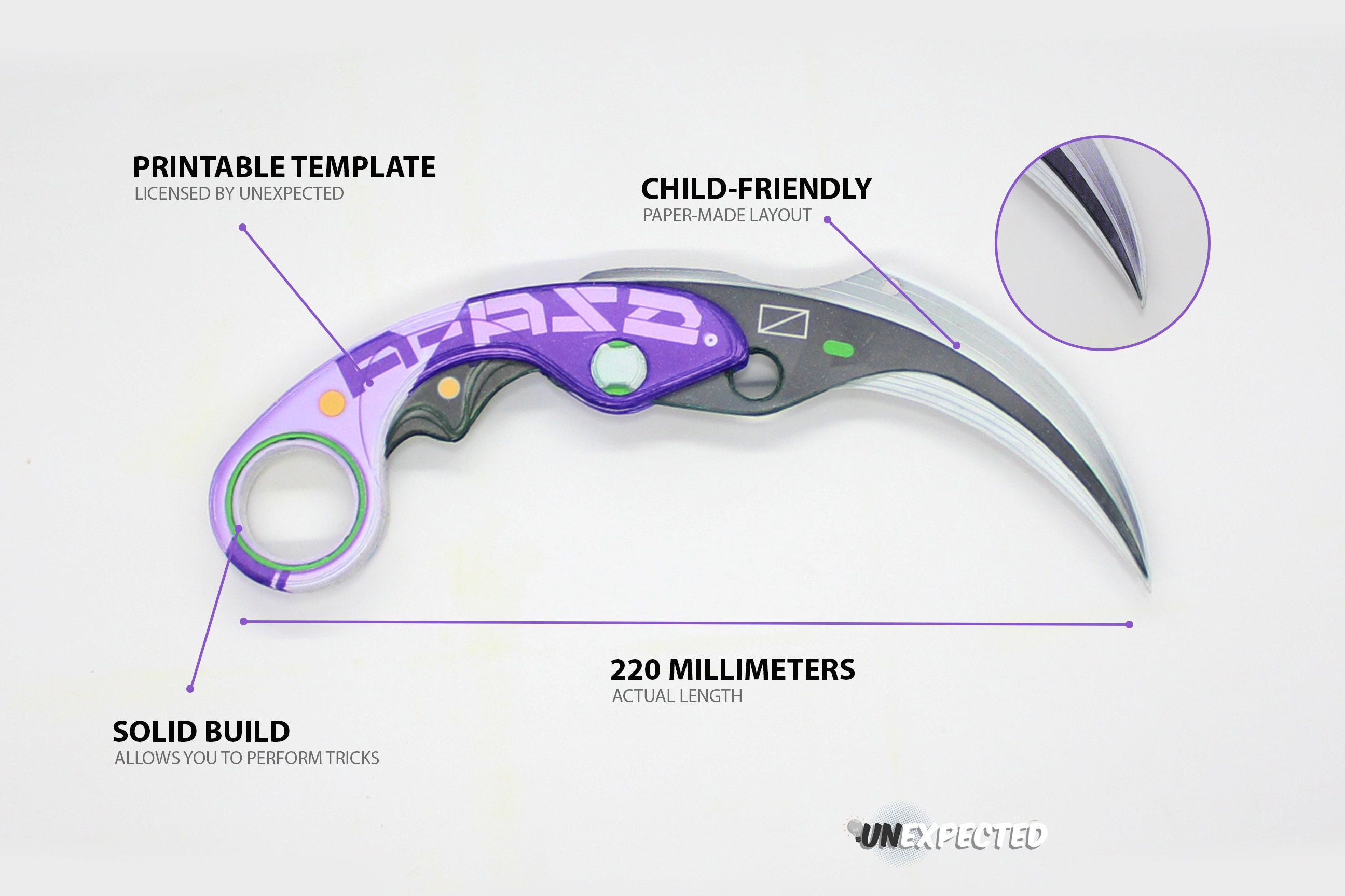 Paper Valorant Velocity Karambit (P) - Etsy