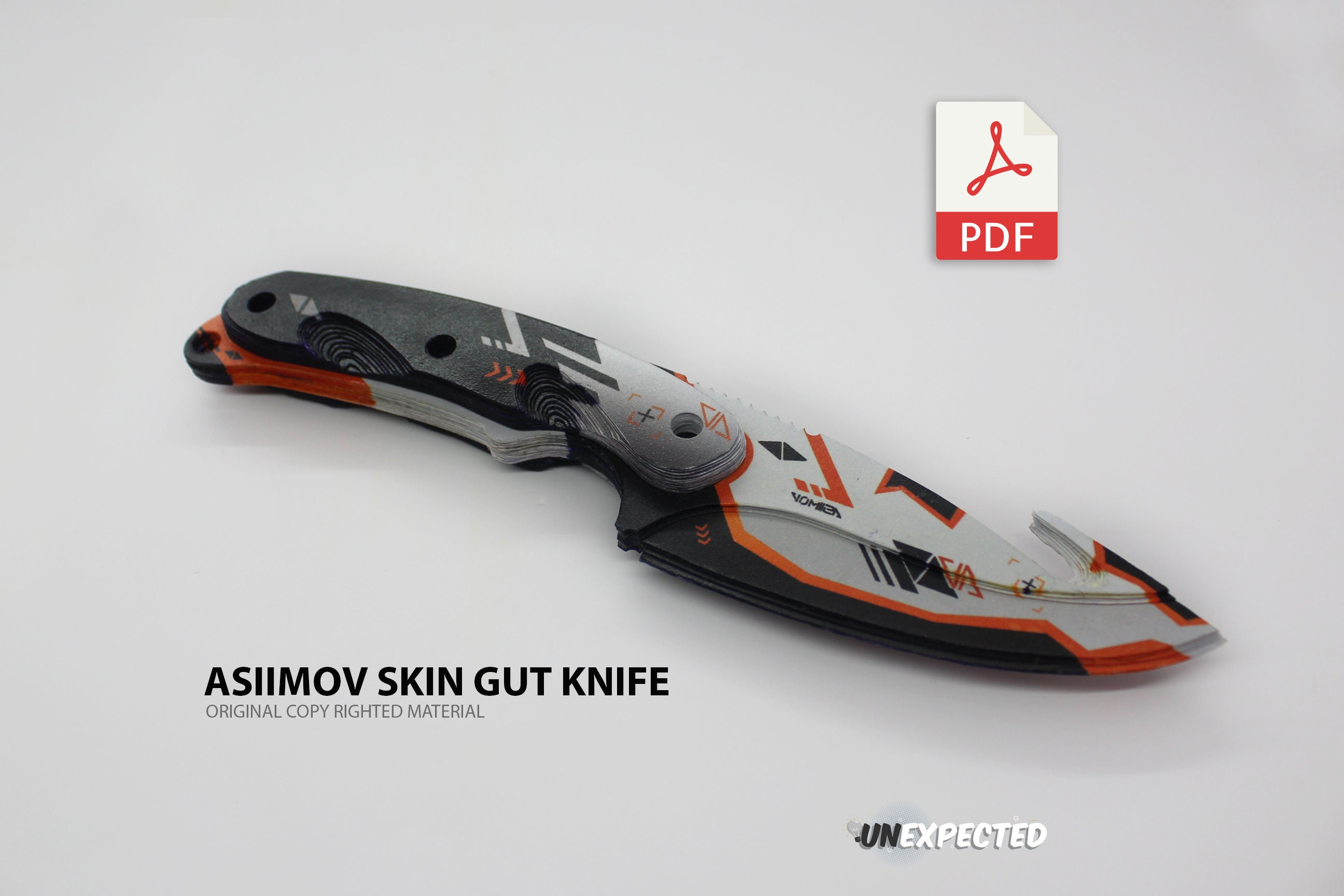Paper Gut Knife (asiimov Skin) Downloadable Template - Etsy
