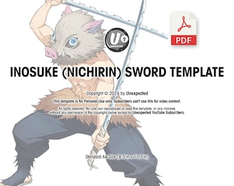 Muichiro (hashira) Nichirin Template - A4 PDF Blueprint for DIY - Etsy