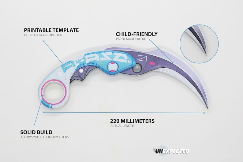 Paper Valorant Velocity Karambit (G) - Etsy