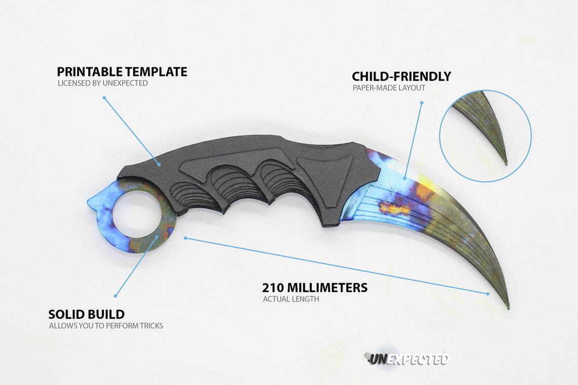 Paper Karambit (case Hardened Blue Gem) Downloadable Template - Etsy