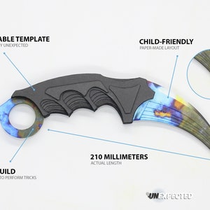 Paper Karambit (case Hardened Blue Gem) Downloadable Template - Etsy