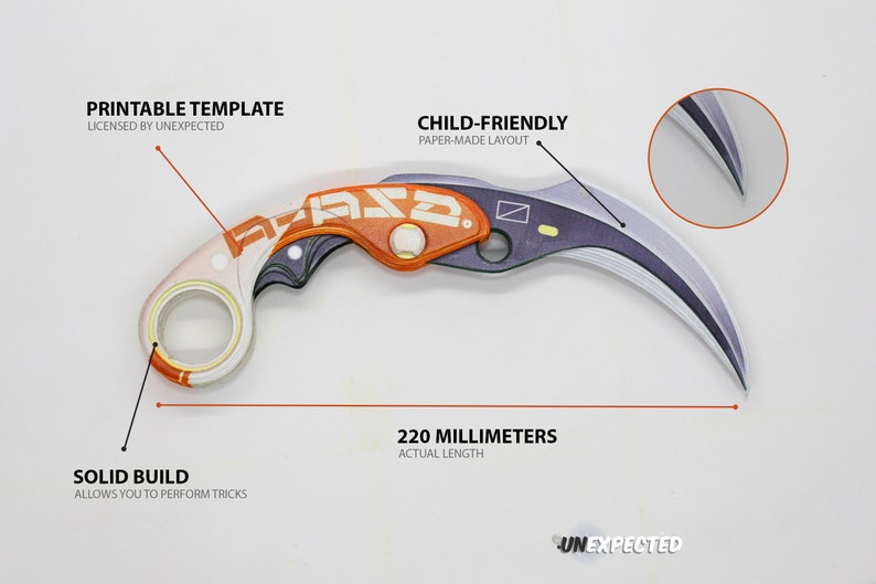 Paper Valorant Velocity Karambit (O) - Etsy