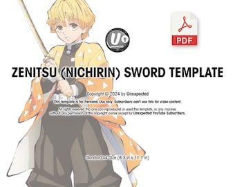 Giyu (hashira) Nichirin Template - A4 PDF Blueprint for DIY - Etsy