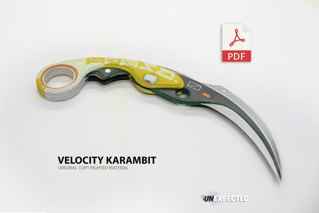 Paper Valorant Velocity Karambit (Y) - Etsy
