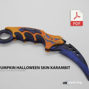 Paper Karambit (pumpkin Halloween Skin) Downloadable Template - Etsy