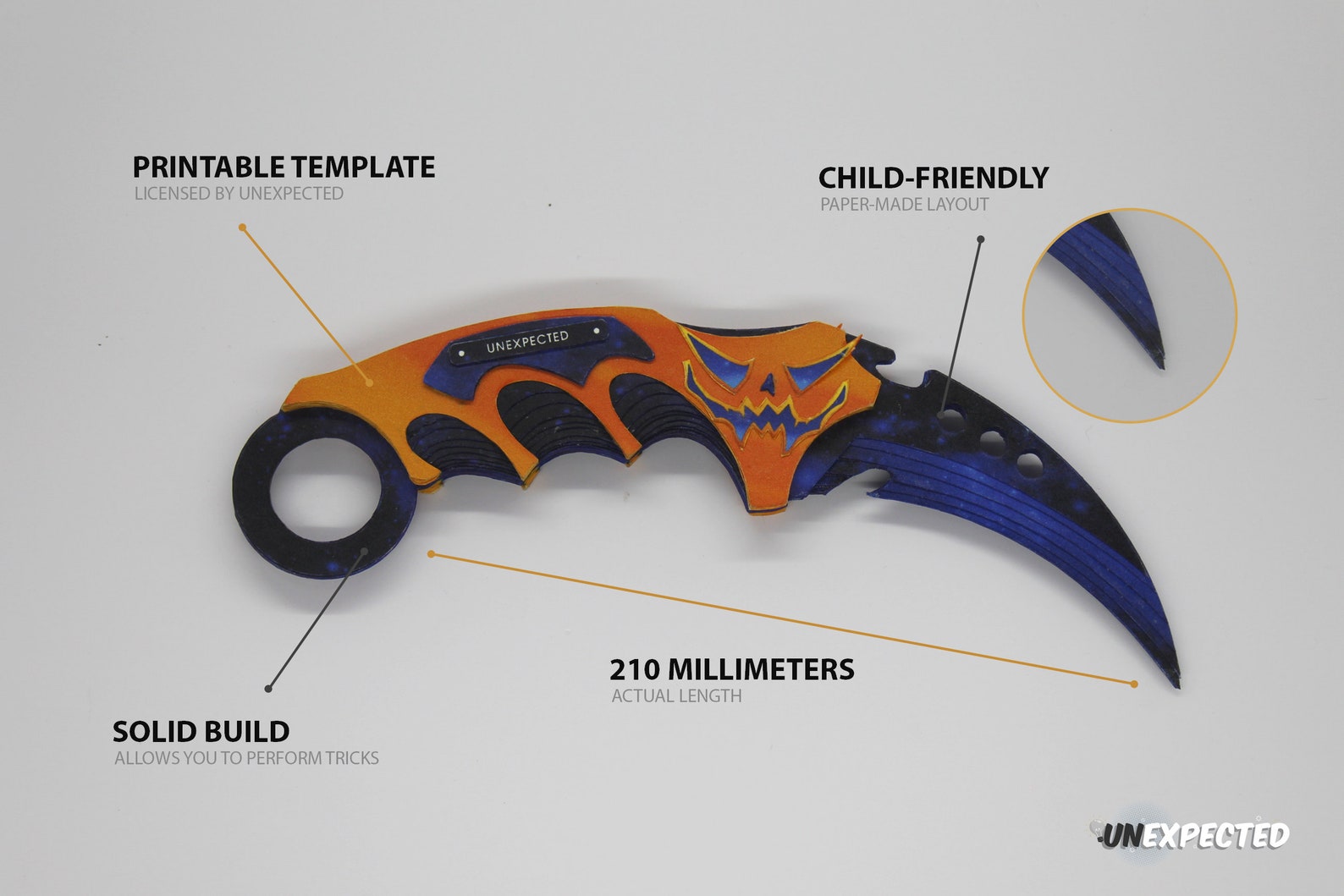 Paper Karambit (pumpkin Halloween Skin) Downloadable Template - Etsy