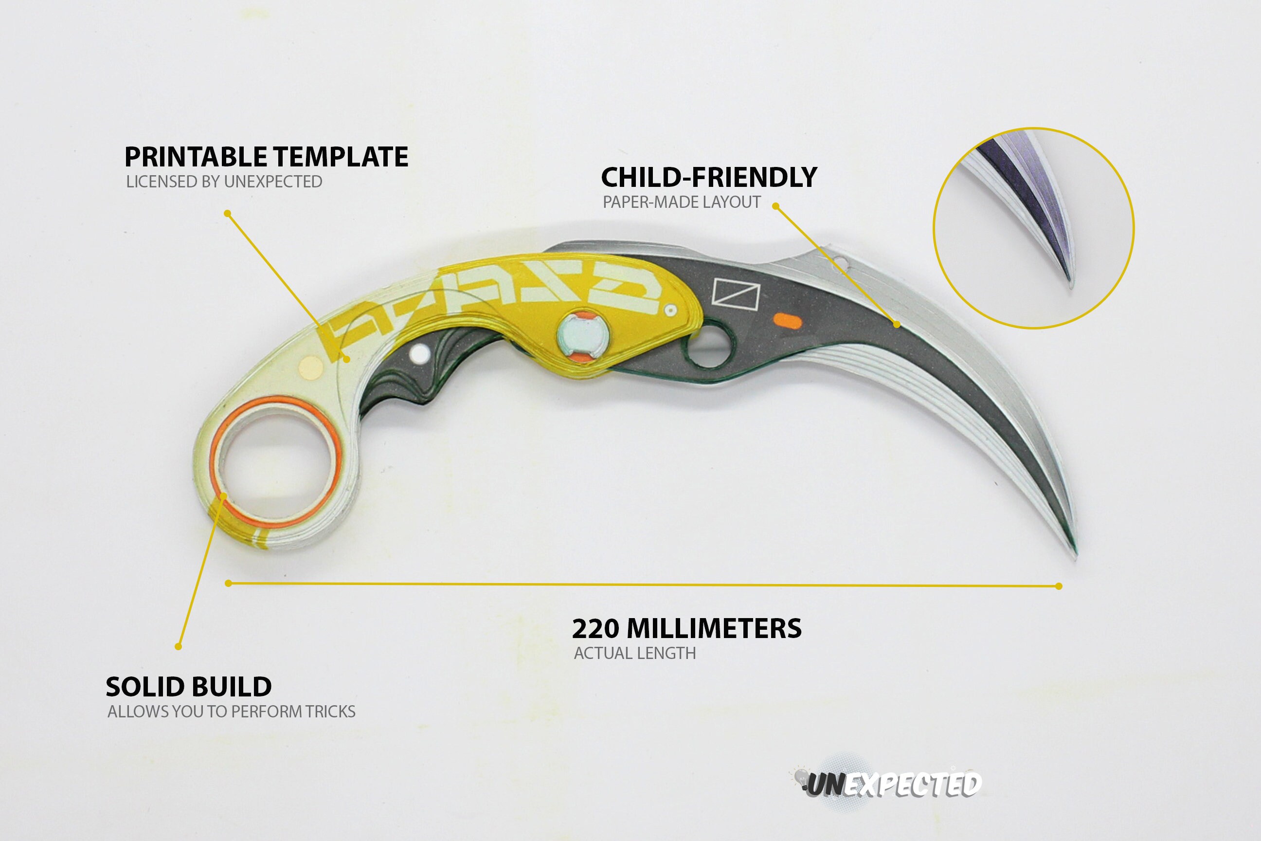 Paper Valorant Velocity Karambit (Y) - Etsy