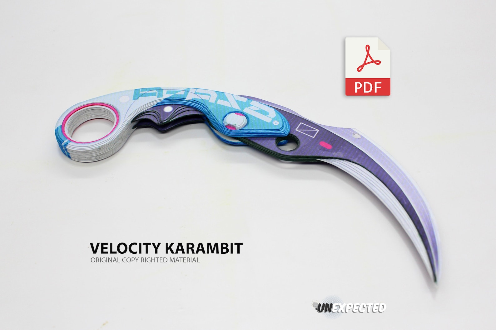 Paper Valorant Velocity Karambit (G) - Etsy