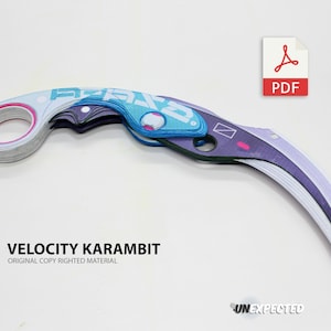 Paper Valorant Velocity Karambit (G) - Etsy