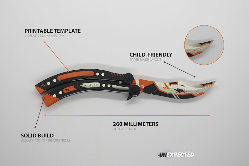 Paper Butterfly Knife (asiimov Skin) Downloadable Template - Etsy