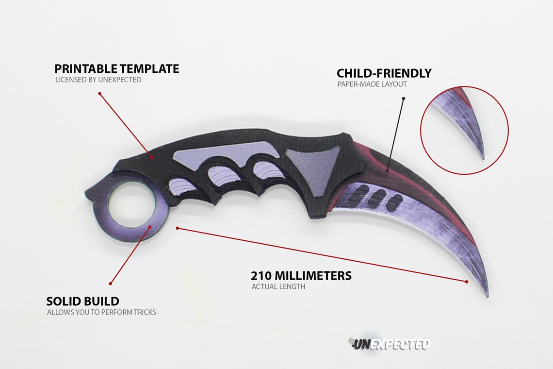 Plantilla descargable de Karambit de papel piel autotrónica - Etsy España