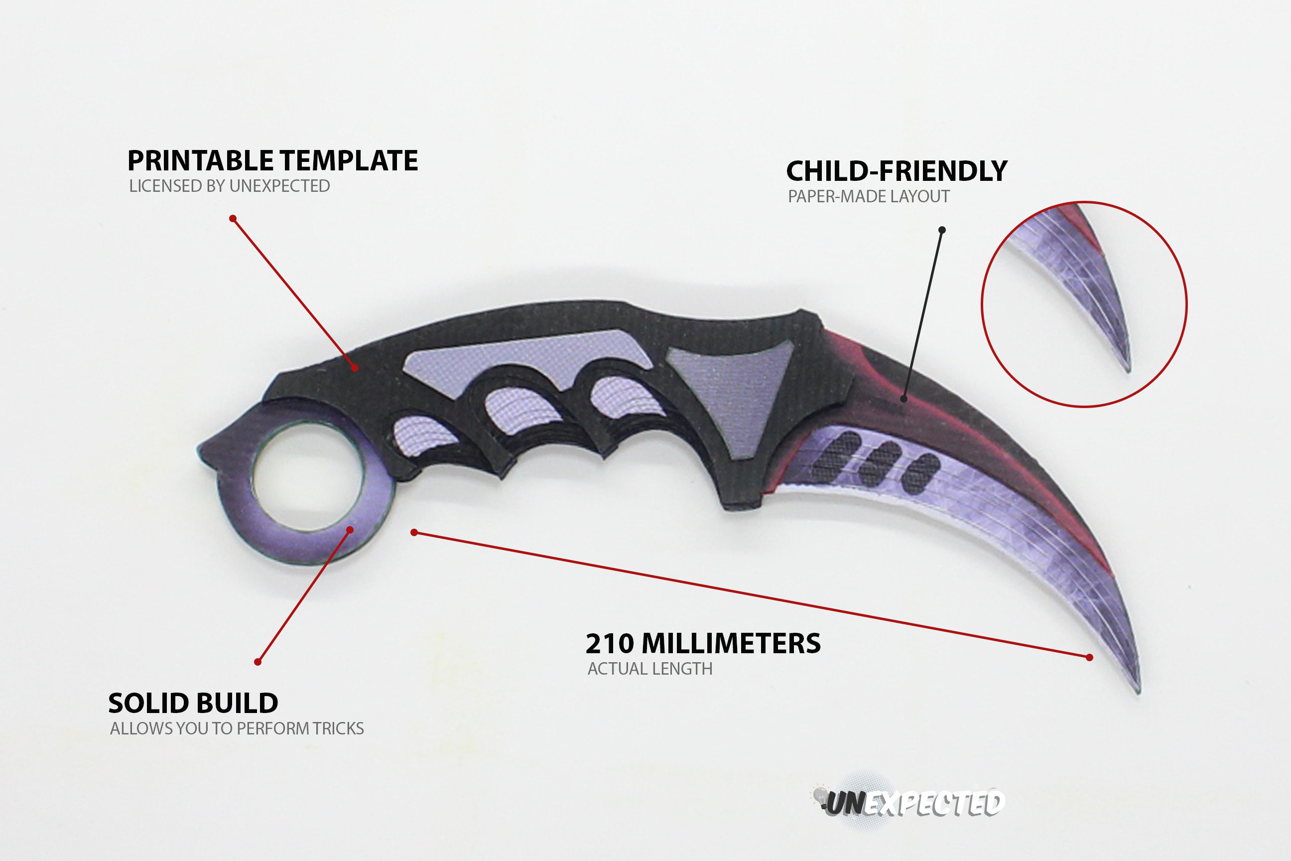 Plantilla descargable de Karambit de papel piel autotrónica - Etsy España
