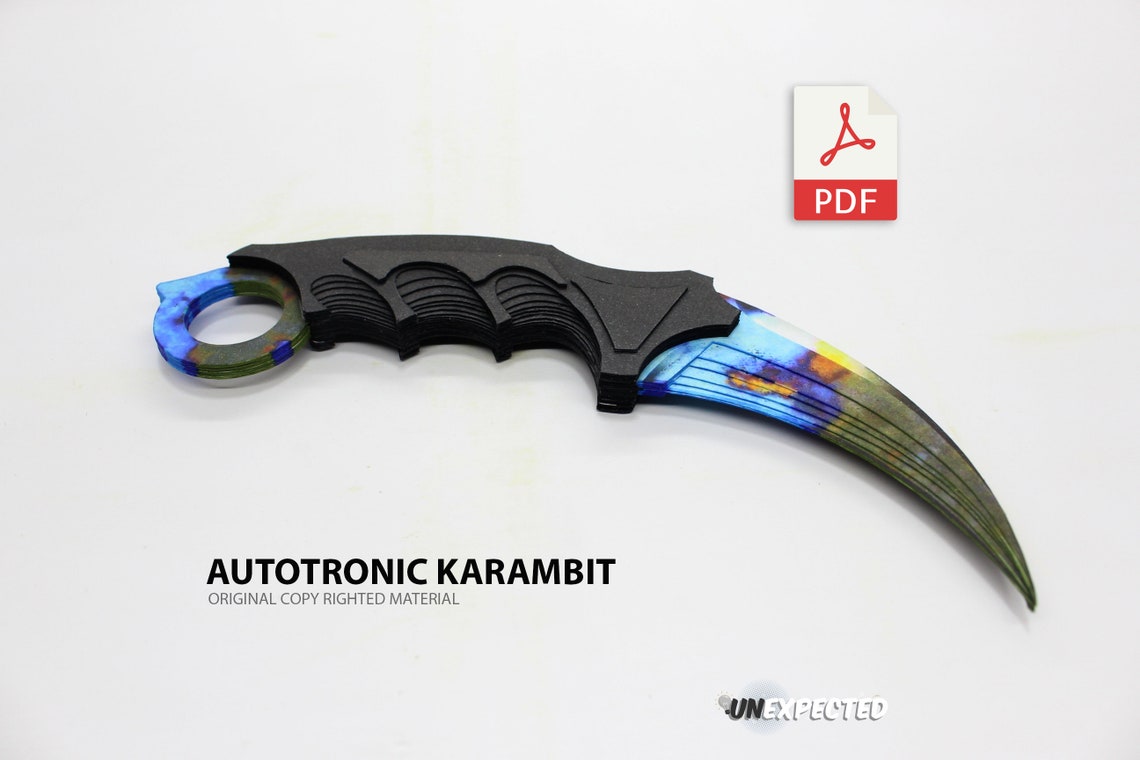 Paper Karambit (case Hardened Blue Gem) Downloadable Template - Etsy