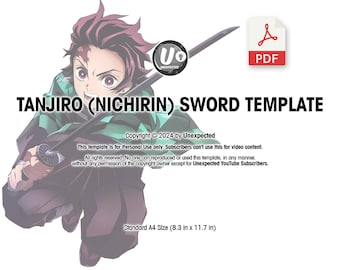 Muichiro (hashira) Nichirin Template - A4 PDF Blueprint for DIY - Etsy