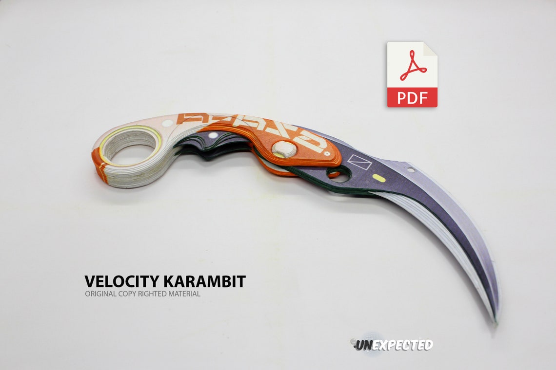 Paper Valorant Velocity Karambit O - Etsy
