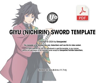Muichiro (hashira) Nichirin Template - A4 PDF Blueprint for DIY - Etsy