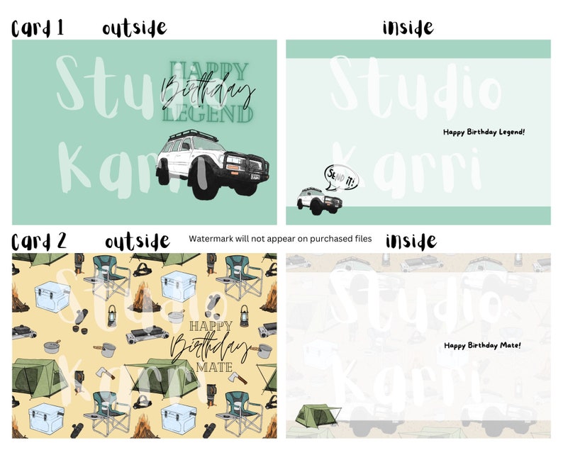4WD Birthday Card Printable Two Designs Includes Outside and Inside ...