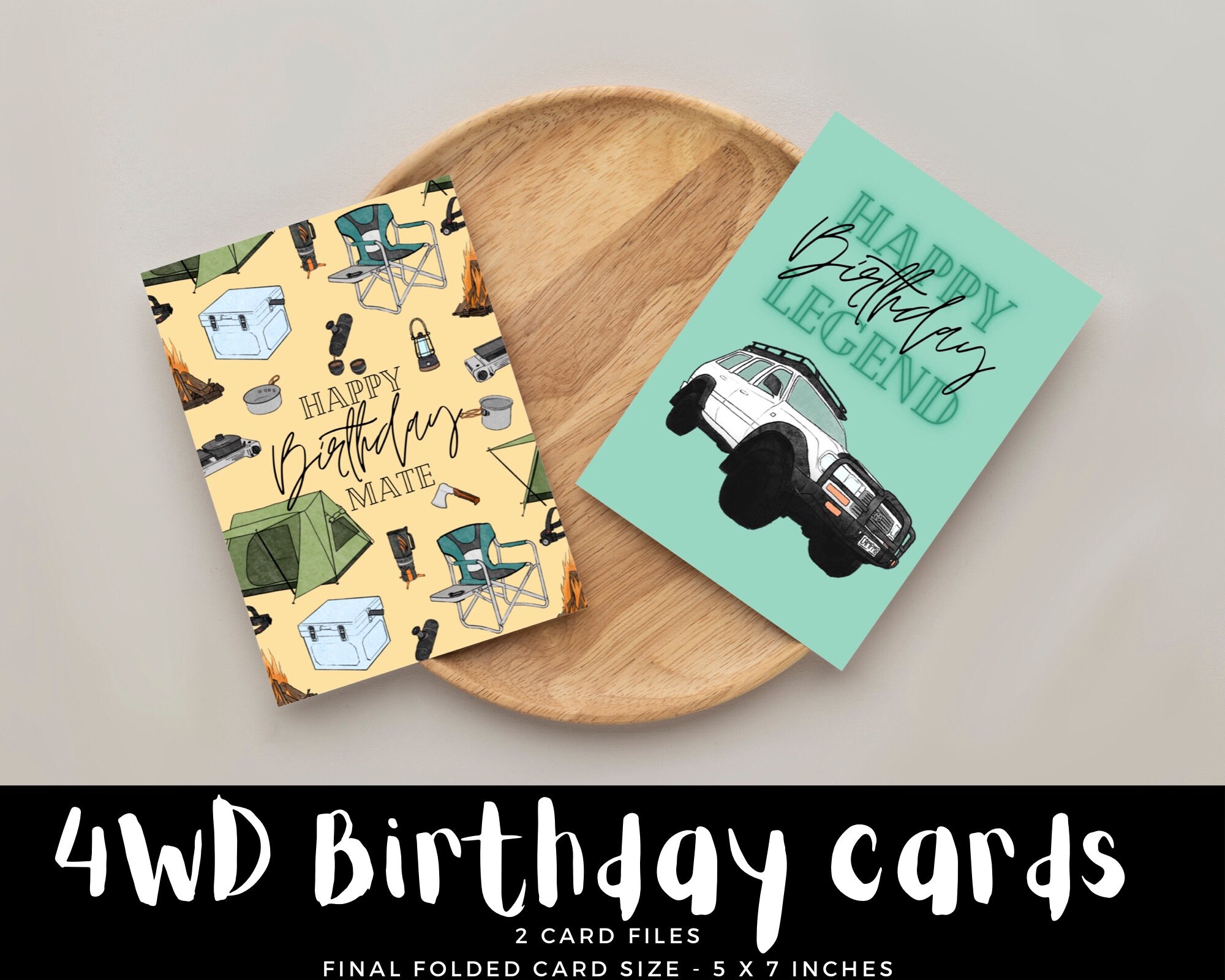 4WD Birthday Card Printable Two Designs Includes Outside and Inside ...