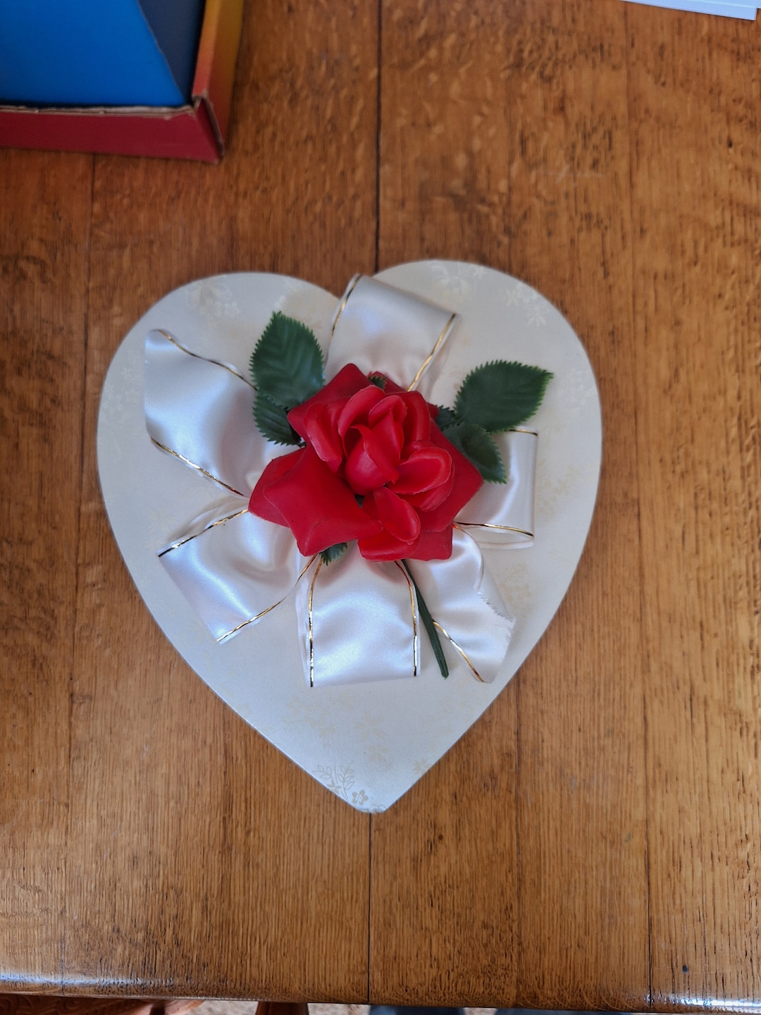 Vintage 1960's Fanny Farmer Candy Valentines Satin Heart Box With Red ...