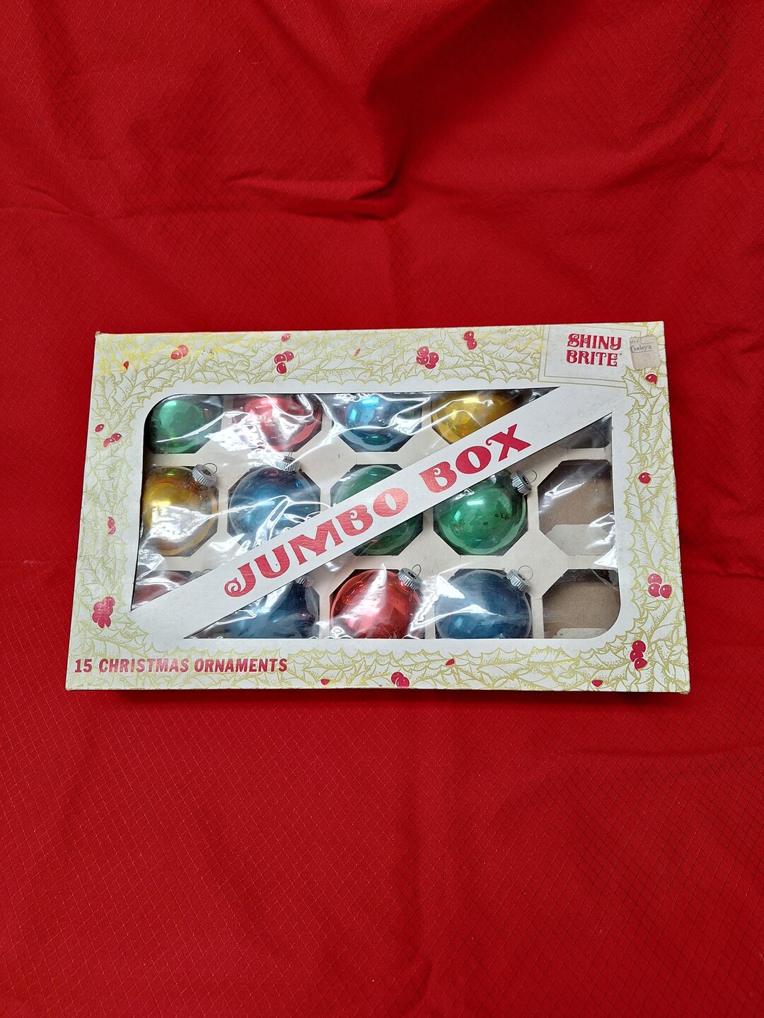 Vintage Shiny Brite Jumbo Box of 12 Large Ornaments - Etsy