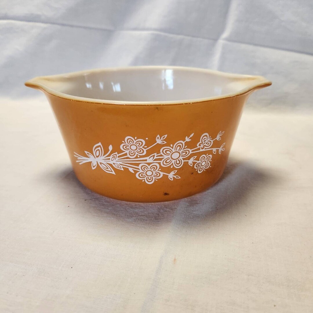 Vintage Golden Butterfly Pyrex Dish - No 473-B - 1 Quart Casserole Dish ...