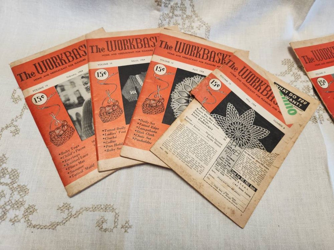 Vintage Set of Seven Workbasket Magazines 1954 - Etsy