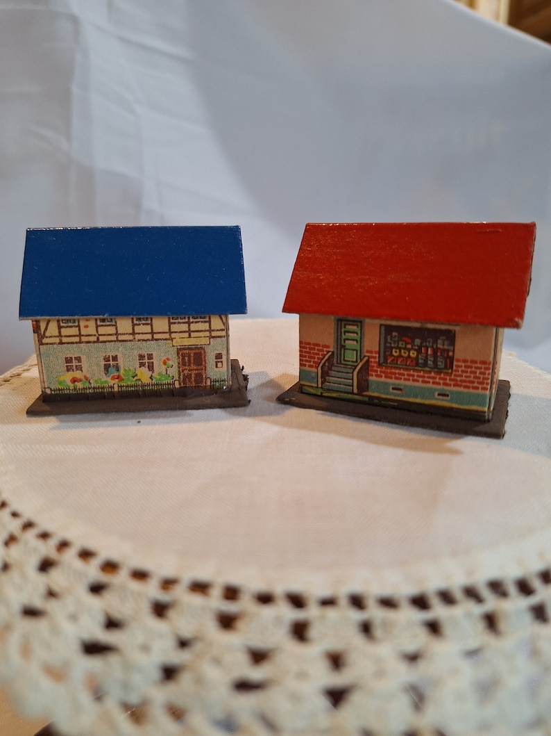 Set of 6 Vintage 1950's Putz Miniature Cardboard Houses Marked, made in ...