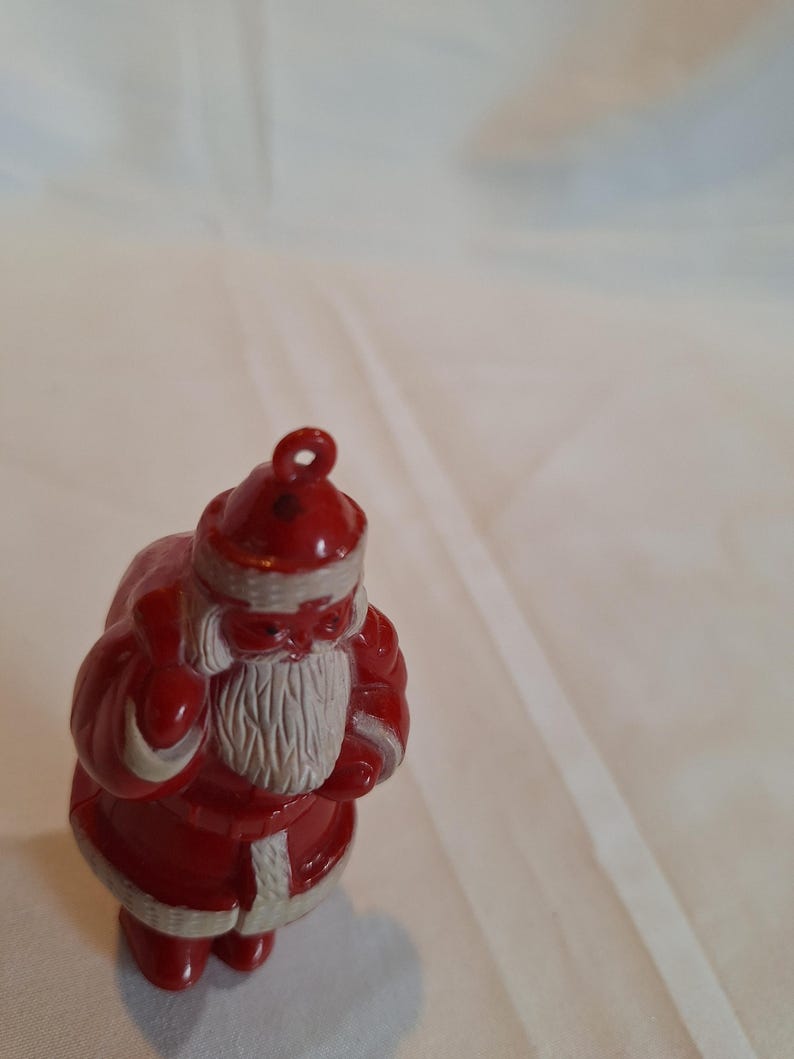 1950's Red Plastic Santa Claus Christmas Ornament or Figurine - Etsy