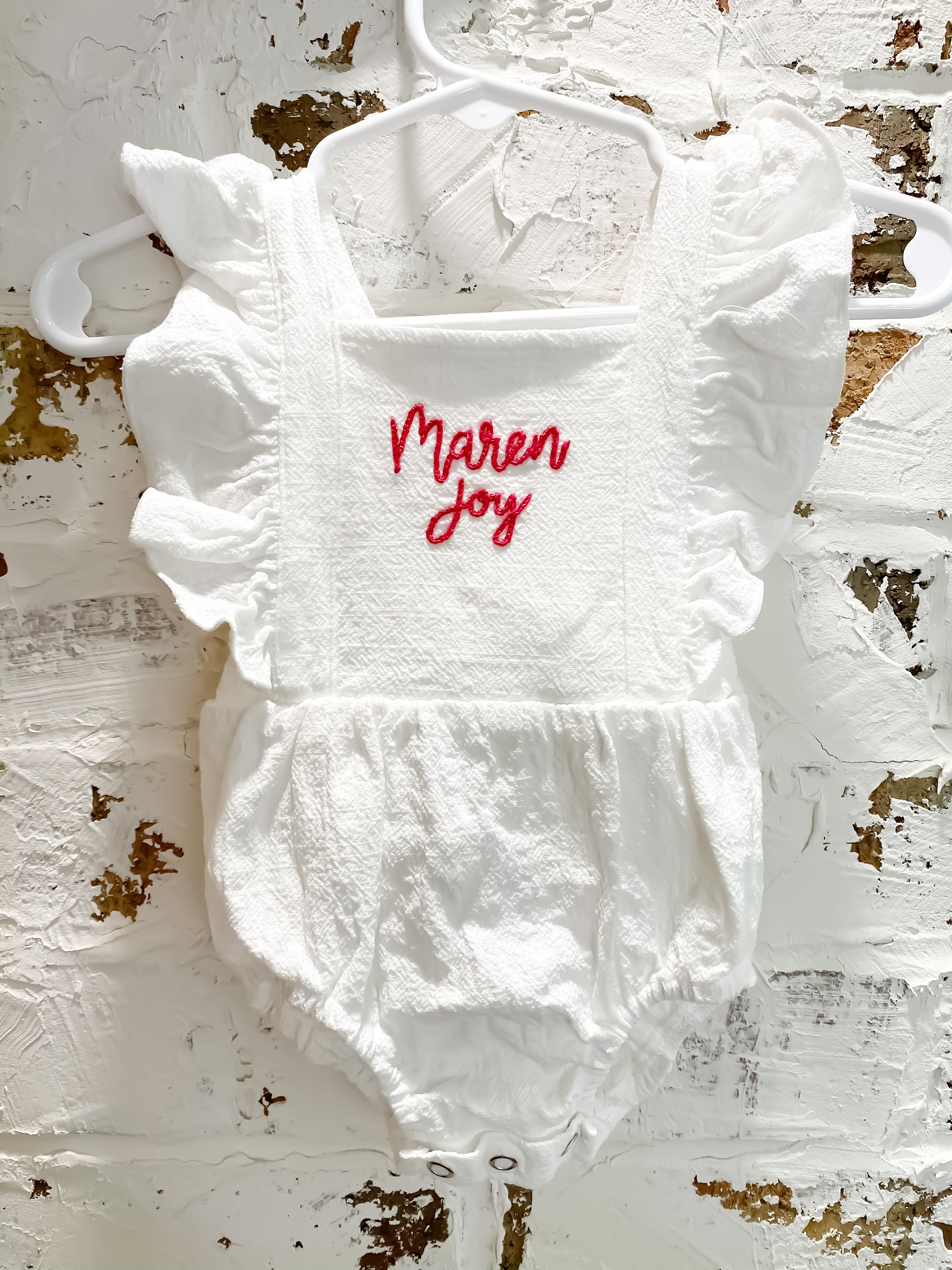 Hand-embroidered Linen Baby Romper- Baby Shower Gift, Newborn Gift - Etsy