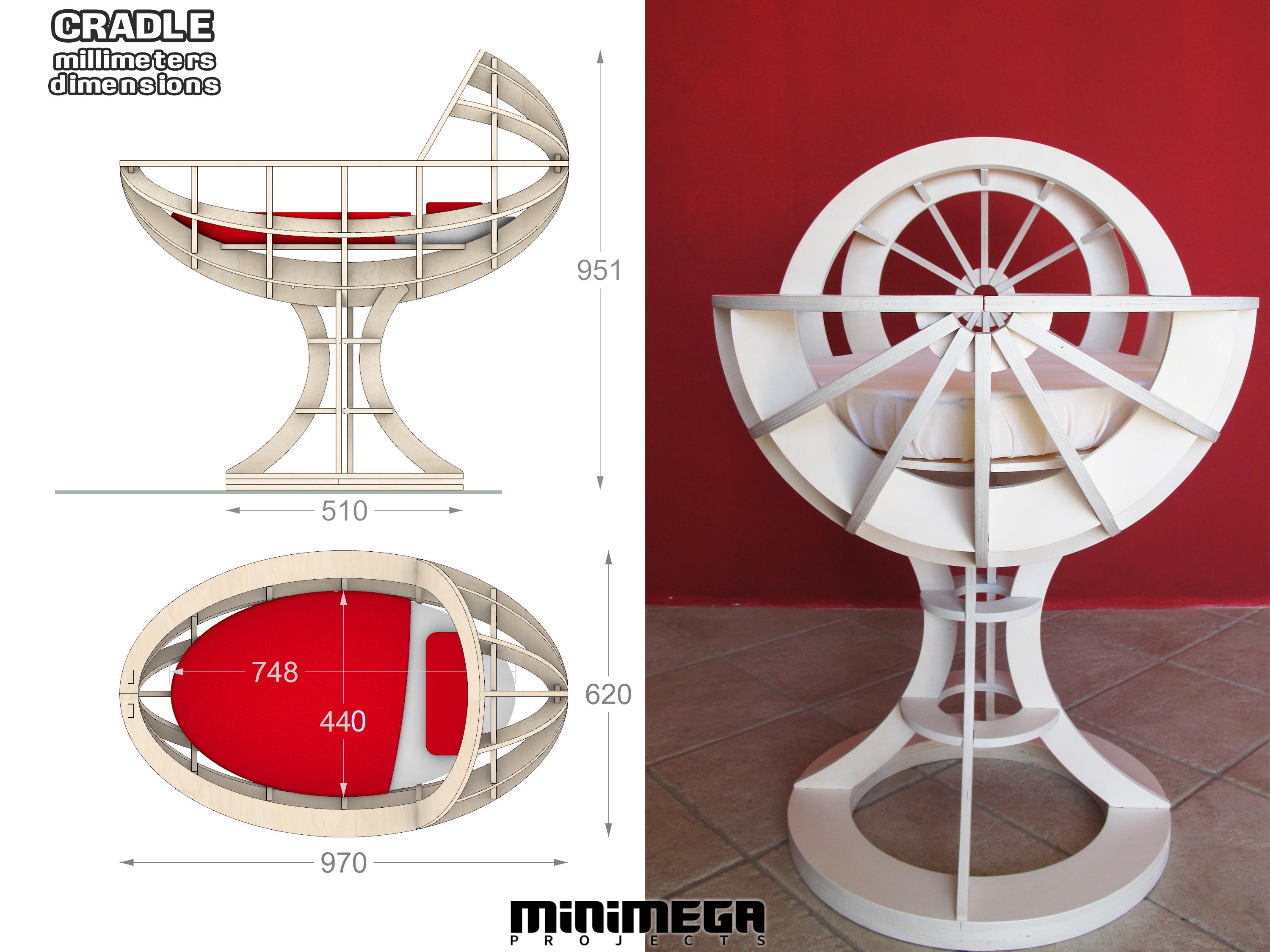BABY CRADLE, Cnc File, Diy Cradle, Crib Cnc File, Baby Bed and Light ...
