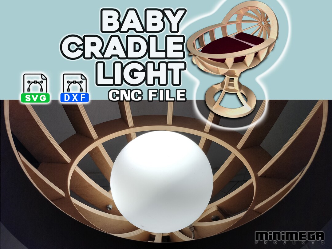 BABY CRADLE, Cnc File, Diy Cradle, Crib Cnc File, Baby Bed and Light ...
