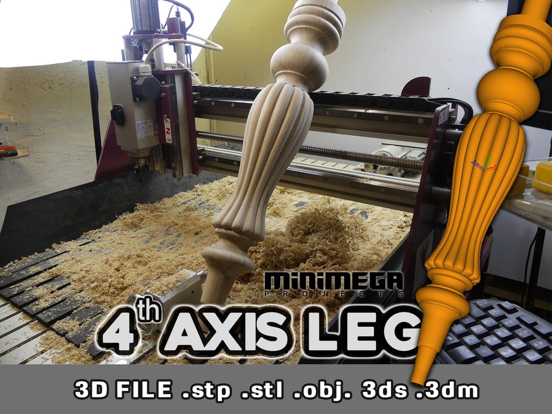 Cnc Rotary Leg, 3d Carving File,wood Carving, Router File, Wooden Table ...