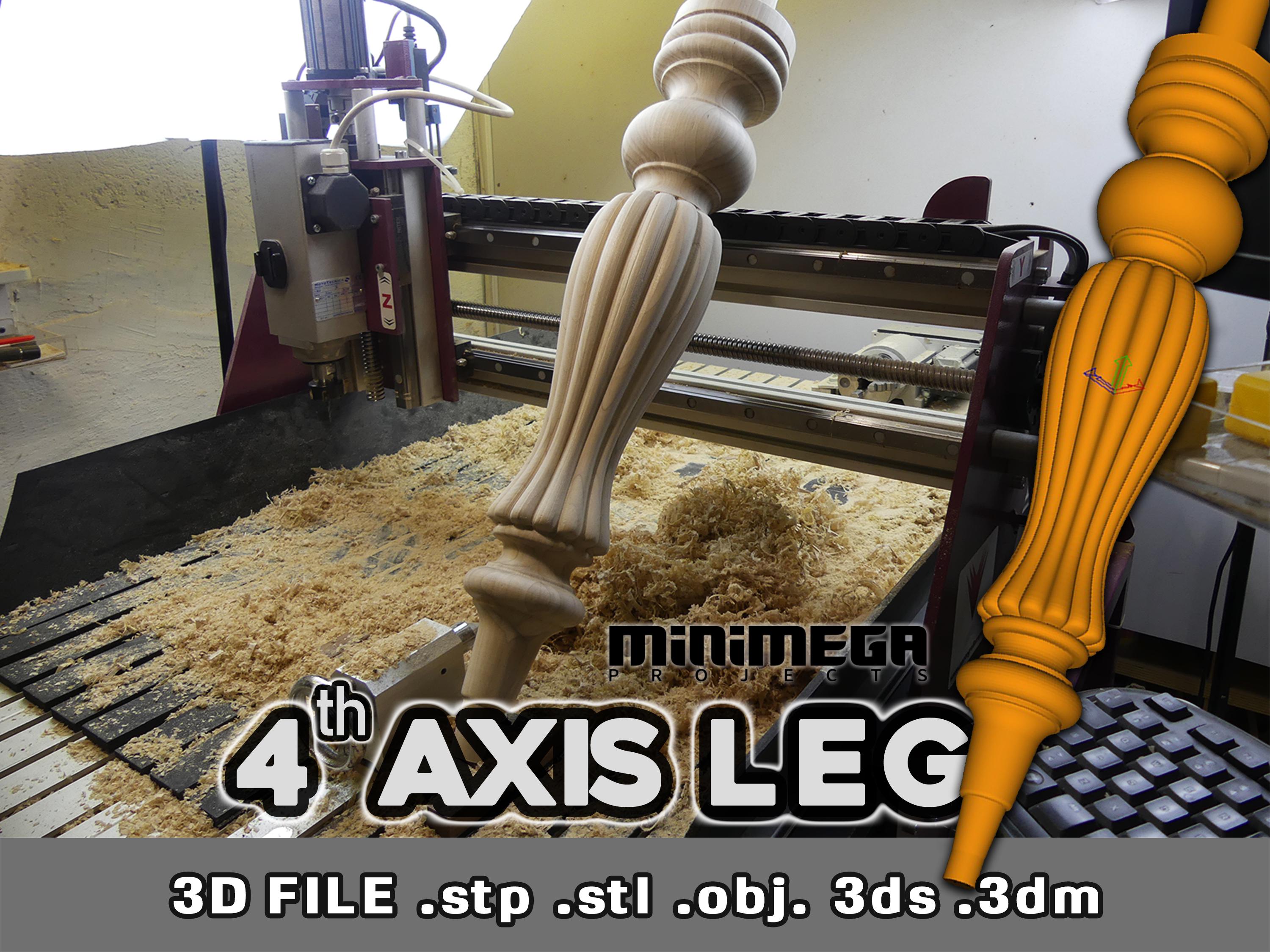 Cnc Rotary Leg, 3d Carving File,wood Carving, Router File, Wooden Table ...