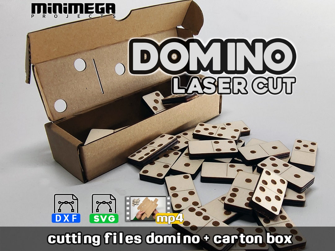 DOMINO, Laser Cut File, Domino + Box Svg Dxf File, Game Board File ...