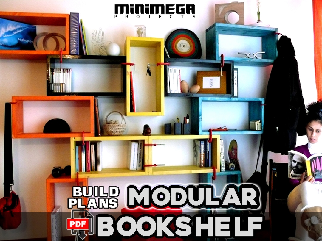 BOOK SHELF Build Plans , DIY Library, Modular Bookshelf - Etsy