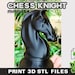 CHESS KNIGHT, Stl File, Print 3d File, Gameboard 3d File, Print 3d ...