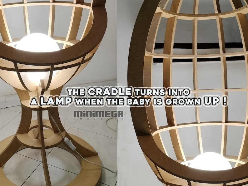 BABY CRADLE, Cnc File, Diy Cradle, Crib Cnc File, Baby Bed and Light ...