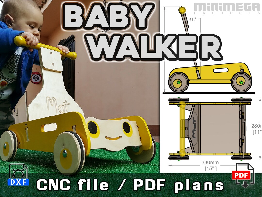BABY WALKER, Cnc File, Pdf Digital Plans, Baby Walker Cnc, Dxf File ...