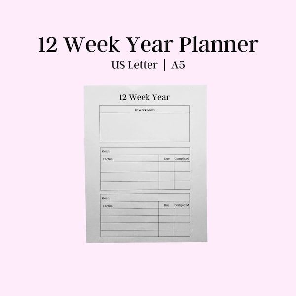 12 Week Year Planner - Etsy