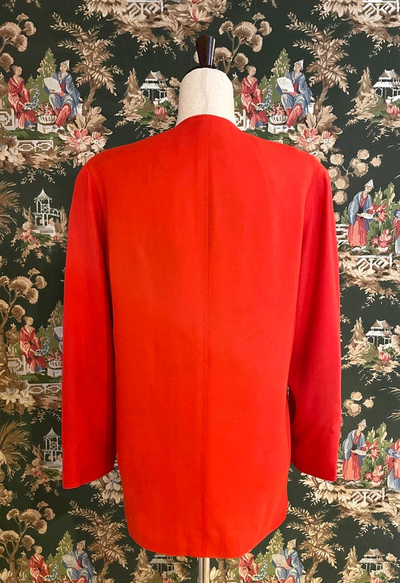 1980s Vintage Louis Feraud Vermilion (Red-Orange) Jac… - Gem