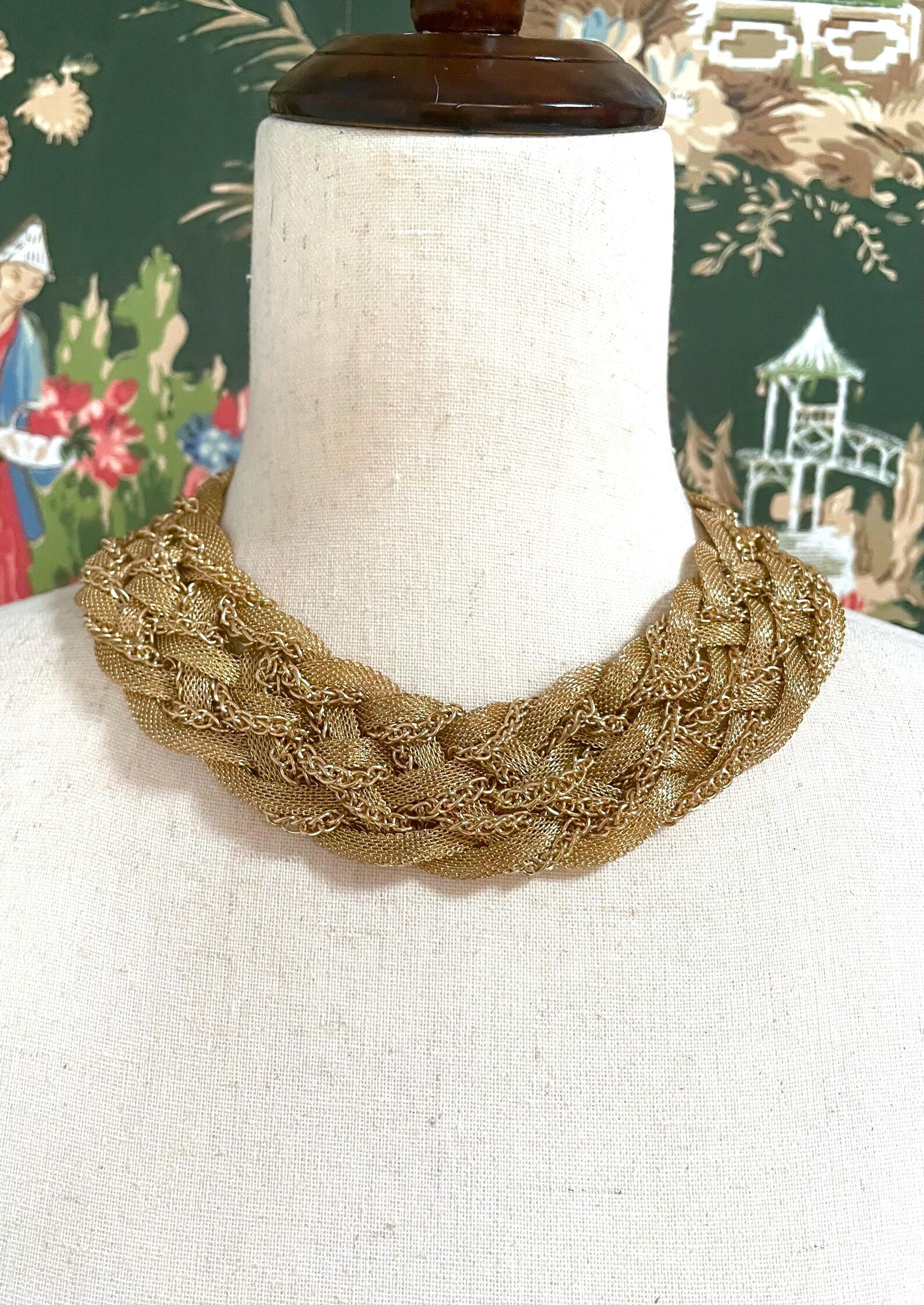 Vintage Gold-tone Braided Choker - Etsy