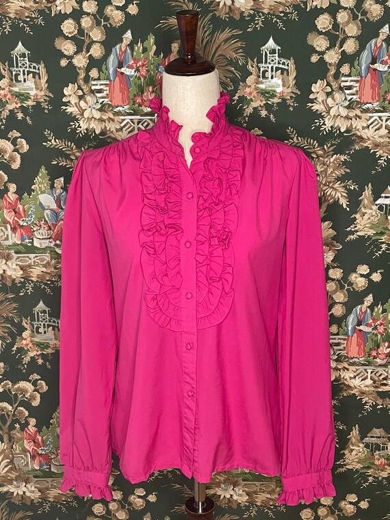 vintage 1980s ruffle blouse - Gem