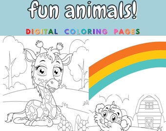 Animals Coloring Book for Kids, Coloring Pages for Kids, Printable ...
