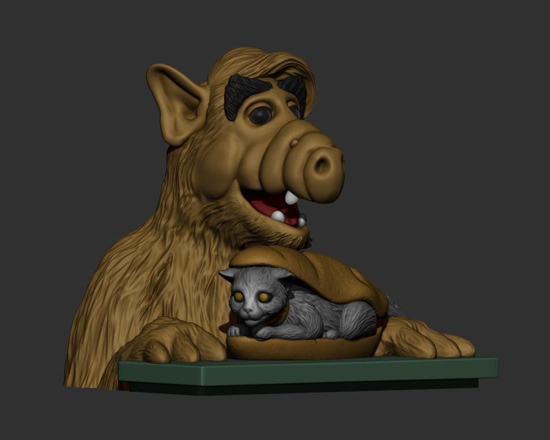 Alf Cat Sandwich 3D Printed Figure, Alf Fan Art Alf STL - Etsy