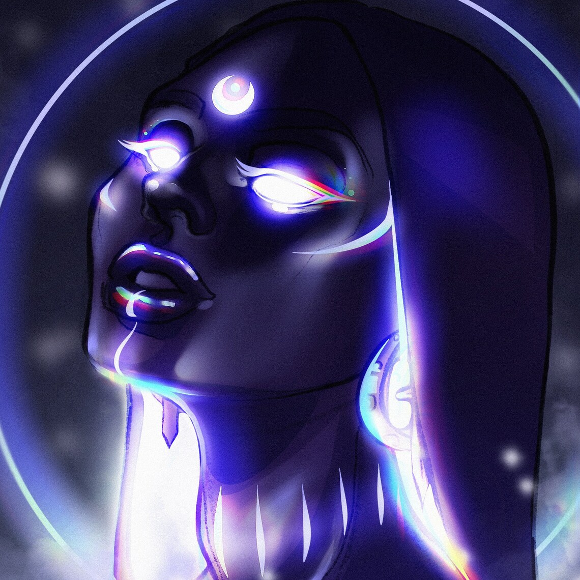 Dark Moon Goddess Sticker - Etsy