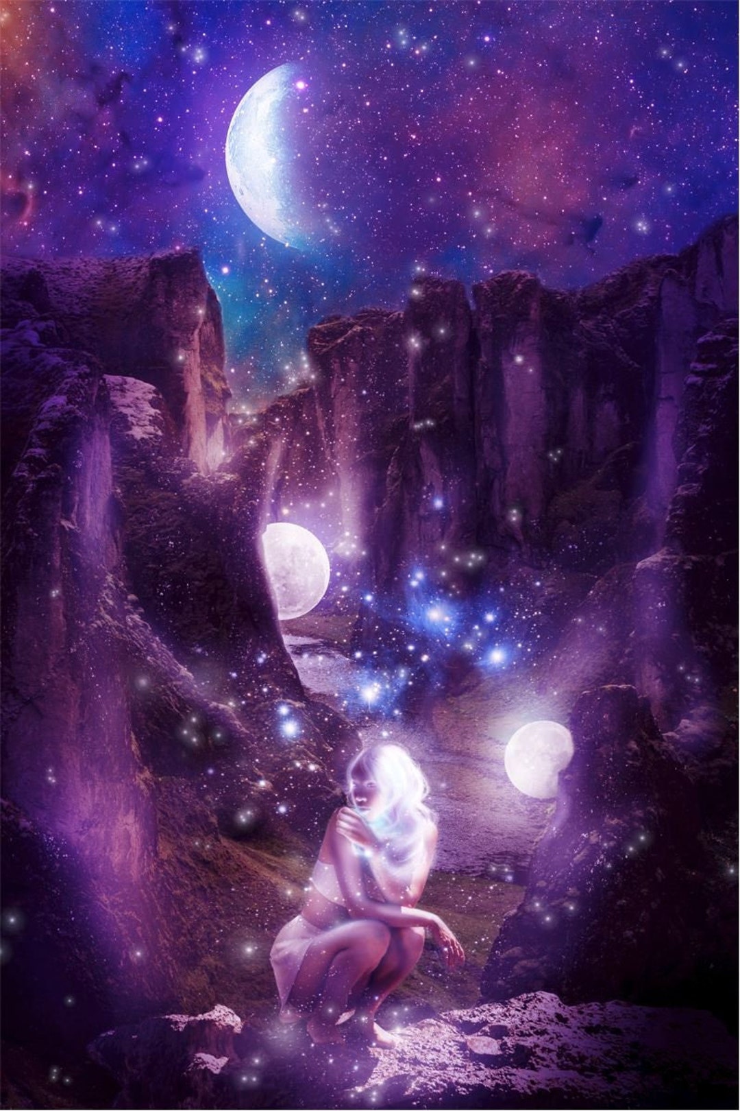 Magickal Lunar Fae Digital Wallpaper Download - Iphone/android - Etsy