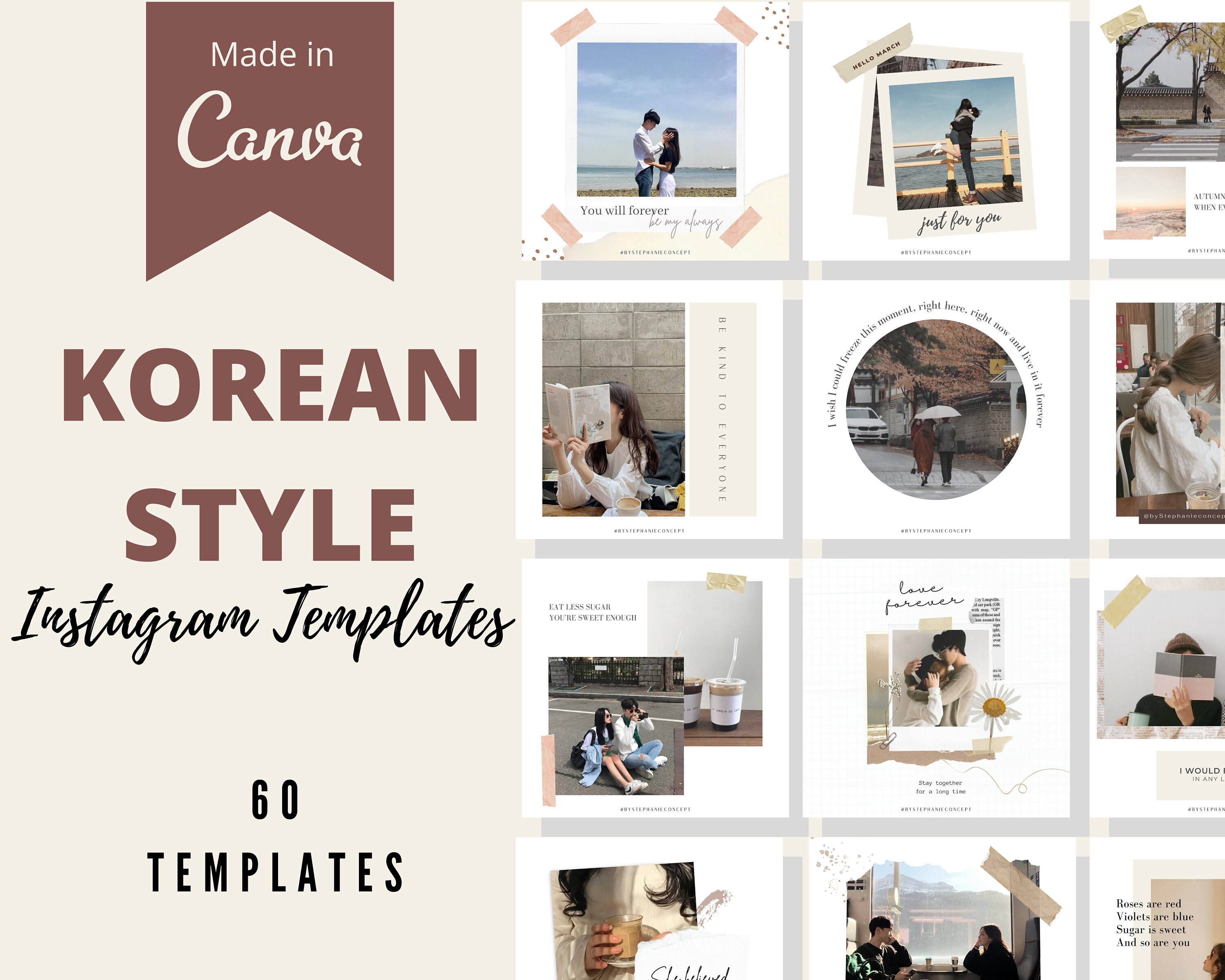 Inspirational Instagram Quotes IG Stories Templates Brading Kit Korean ...