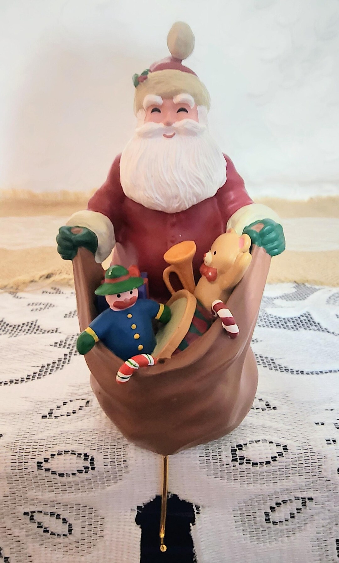 Vintage Christmas Hallmark Santa Stocking Hanger - Etsy