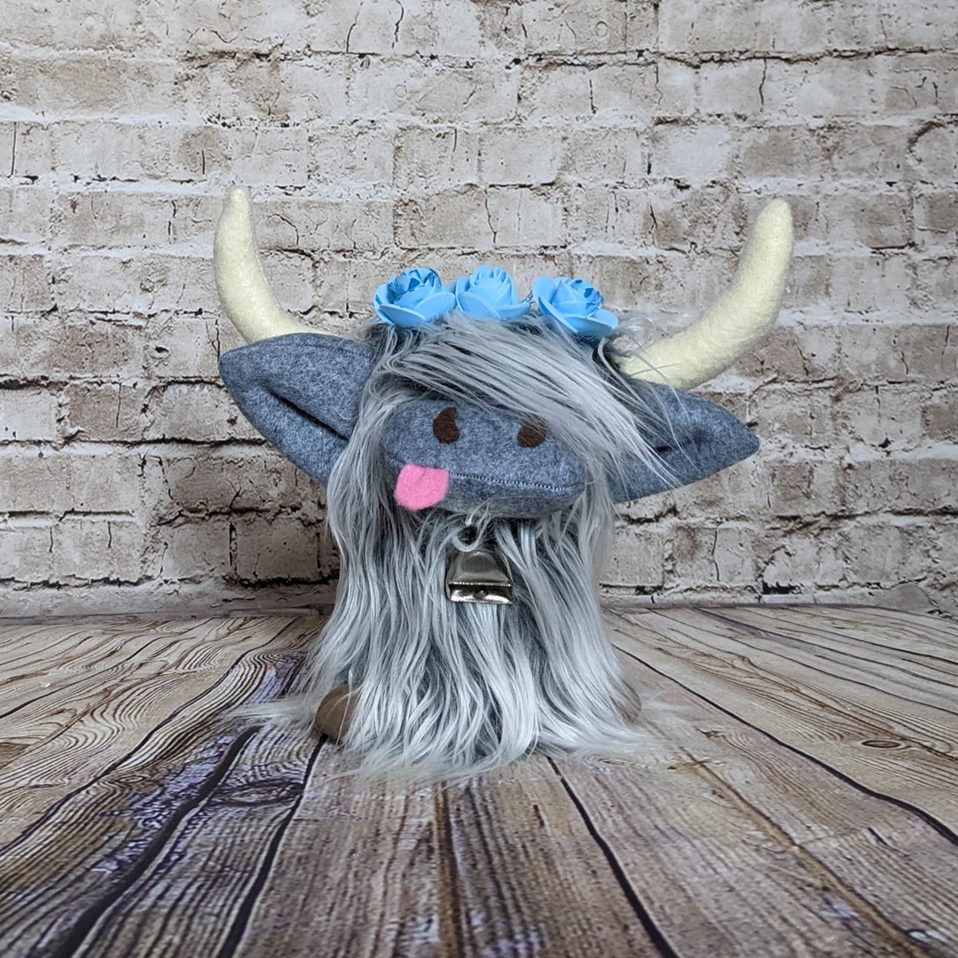 Gray Highland Cow Gnome Cow Gnome Farm Gnome Tiered Tray Decoration ...